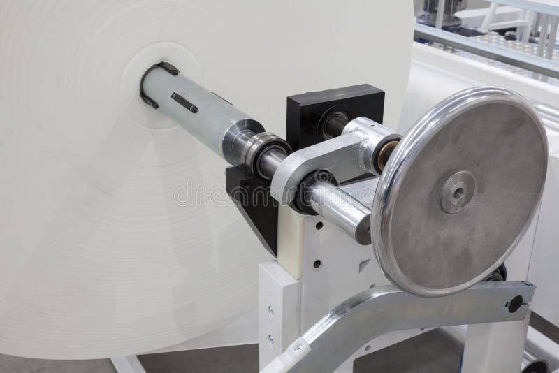 Roll paper machine stock image. Image of detail, coil - 61041605
