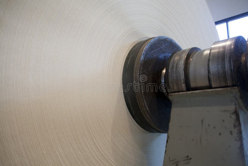Roll of Paper on Paper Mill Stock Image - Image of cellulose, cylinder ...