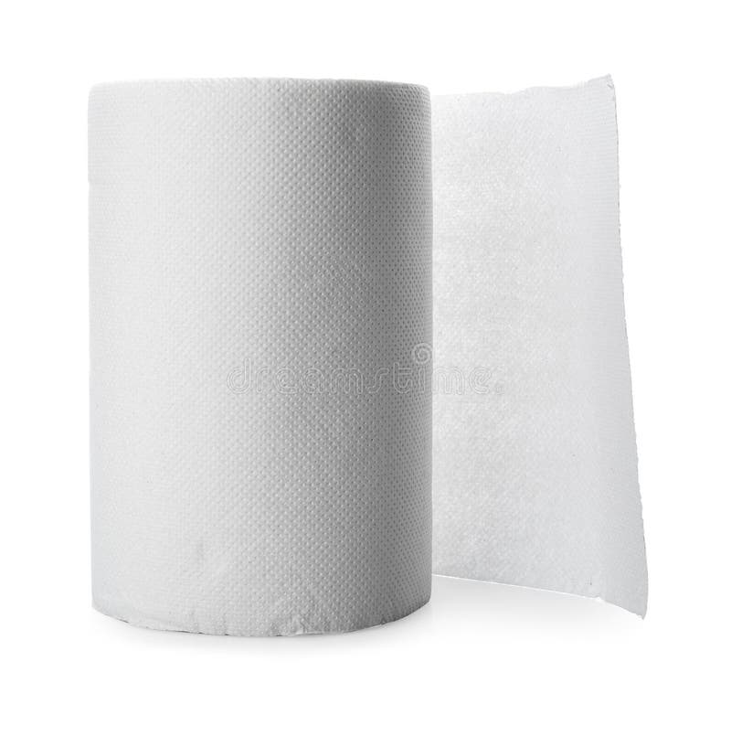 Roll of Paper Tissues Isolated on White Stock Image - Image of hygienic ...