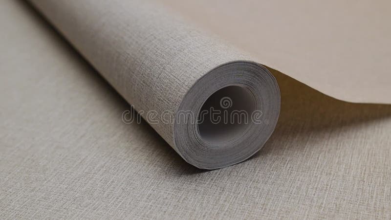 Roll of Paper Wallpaper on the Wall with Texture, Camera Movement ...