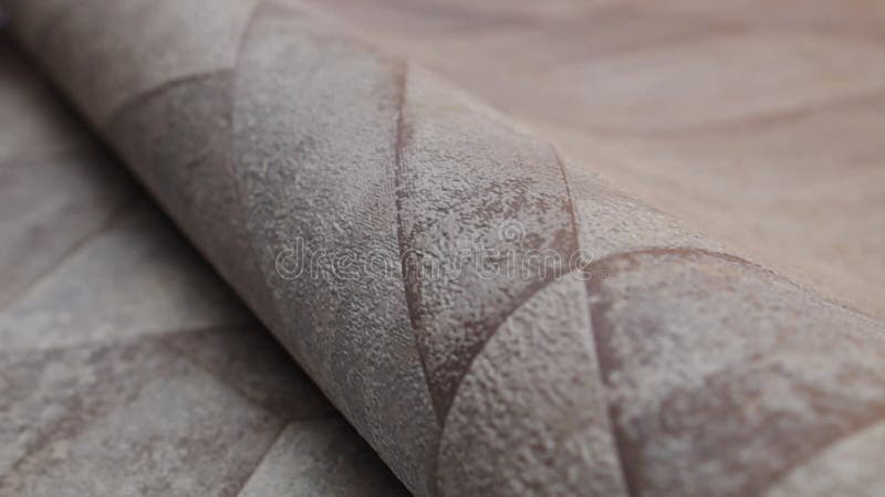 Roll of Paper Wallpaper on the Wall with Texture, Camera Movement ...
