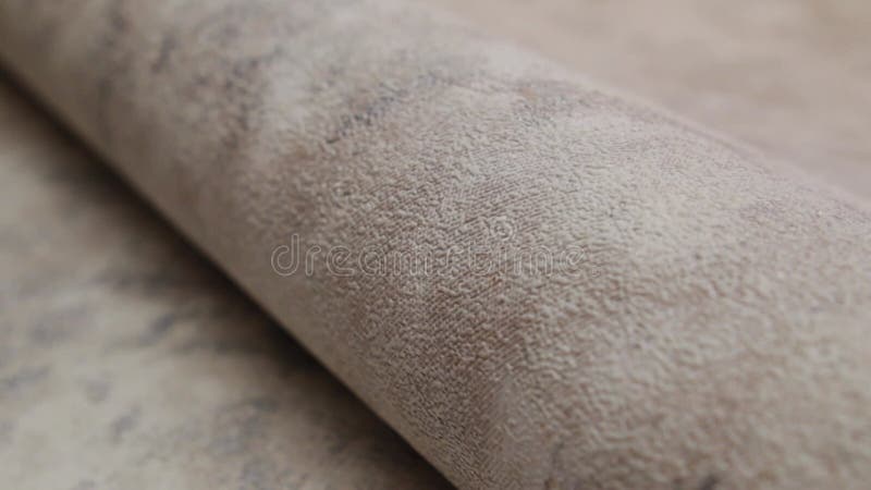 Roll of Paper Wallpaper on the Wall with Texture, Camera Movement ...