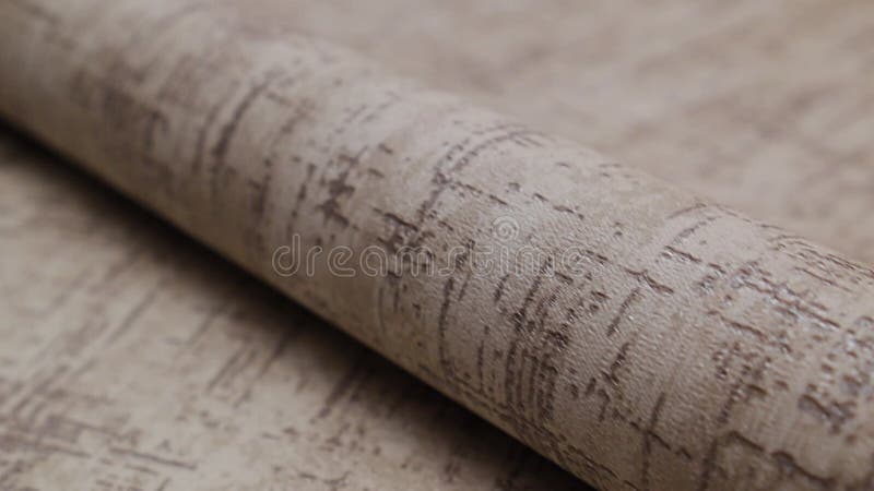 Roll of Paper Wallpaper on the Wall with Texture, Camera Movement ...