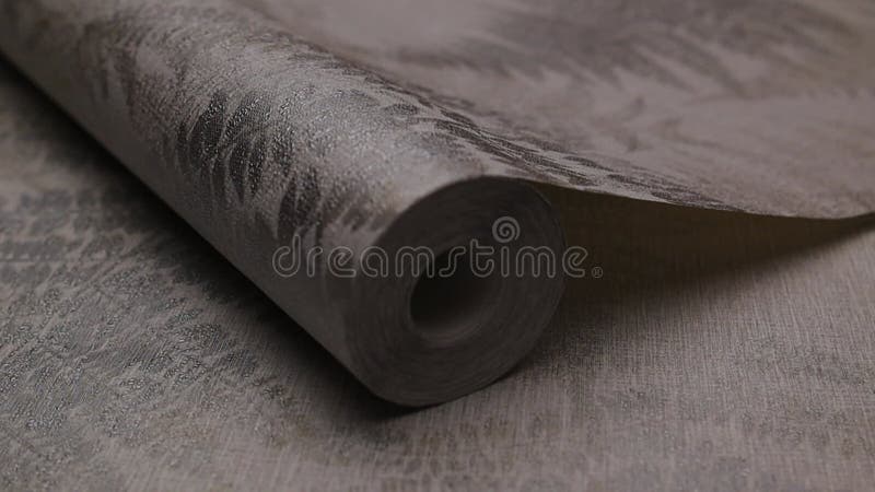 Roll of Paper Wallpaper on the Wall with Texture, Camera Movement ...