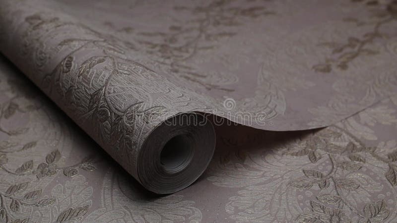 Roll of Paper Wallpaper on the Wall with Texture, Camera Movement ...