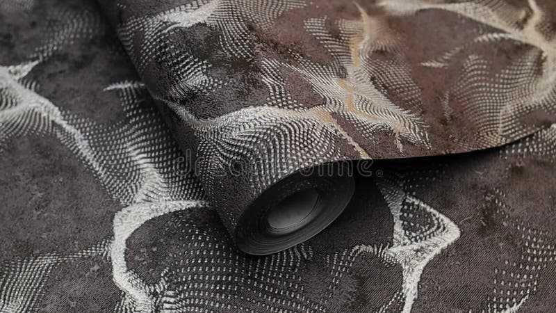 Roll of Paper Wallpaper on the Wall with Texture, Camera Movement ...