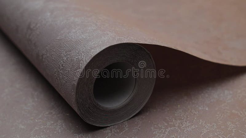 Roll of Paper Wallpaper on the Wall with Texture, Camera Movement ...