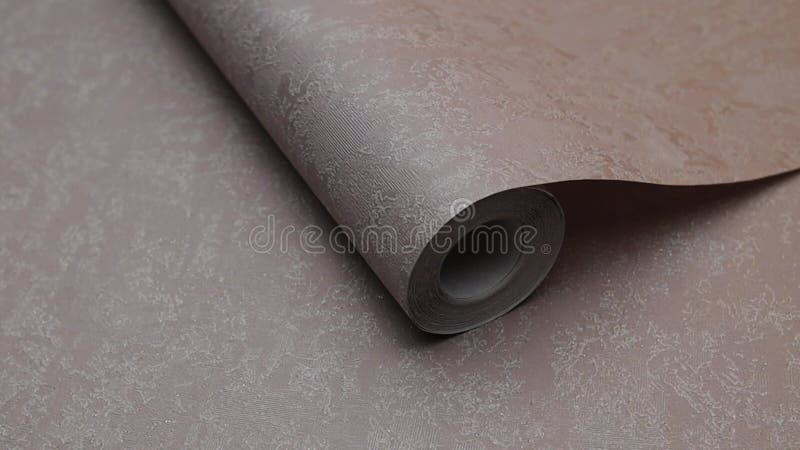 Roll of Paper Wallpaper on the Wall with Texture, Camera Movement ...
