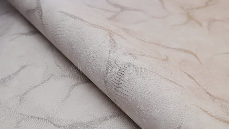 Roll of Paper Wallpaper on the Wall with Texture, Camera Movement ...