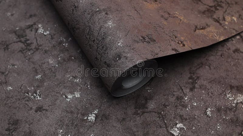 Roll of Paper Wallpaper on the Wall with Texture, Camera Movement ...