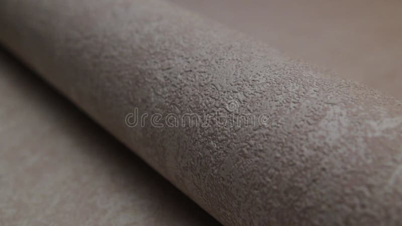 Roll of Paper Wallpaper on the Wall with Texture, Camera Movement ...