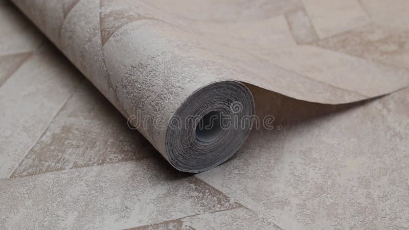 Roll of Paper Wallpaper on the Wall with Texture, Camera Movement ...