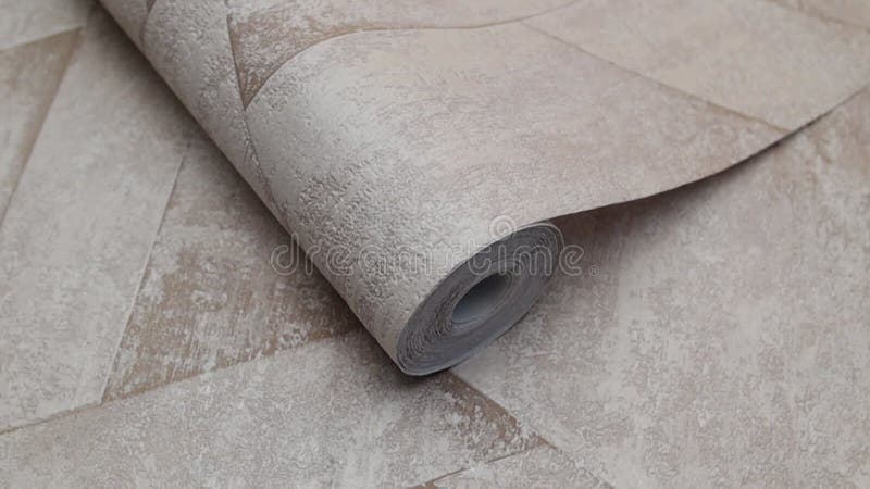 Roll of Paper Wallpaper on the Wall with Texture, Camera Movement ...
