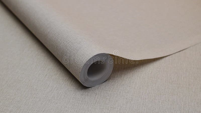 Roll of Paper Wallpaper on the Wall with Texture, Camera Movement ...