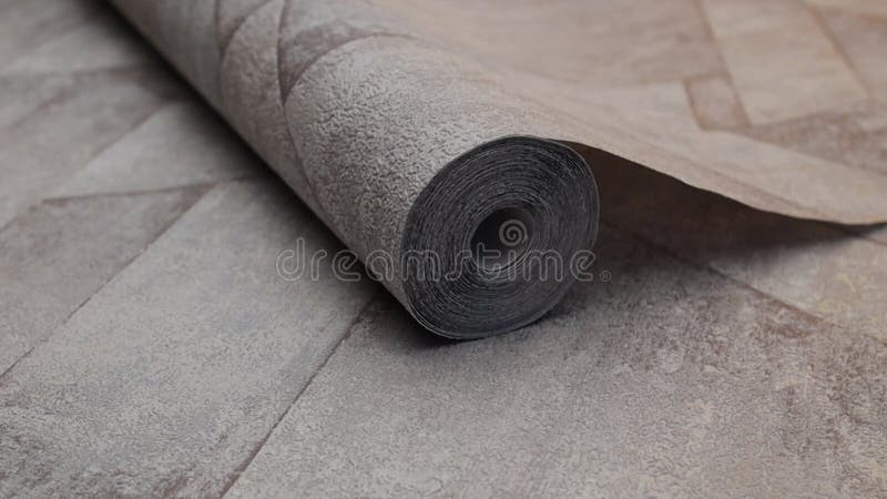 Roll of Paper Wallpaper on the Wall with Texture, Camera Movement ...