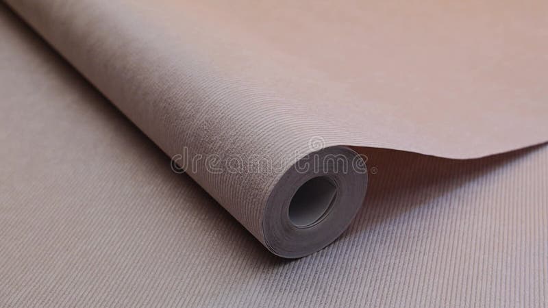 Roll of Paper Wallpaper on the Wall with Texture, Camera Movement ...