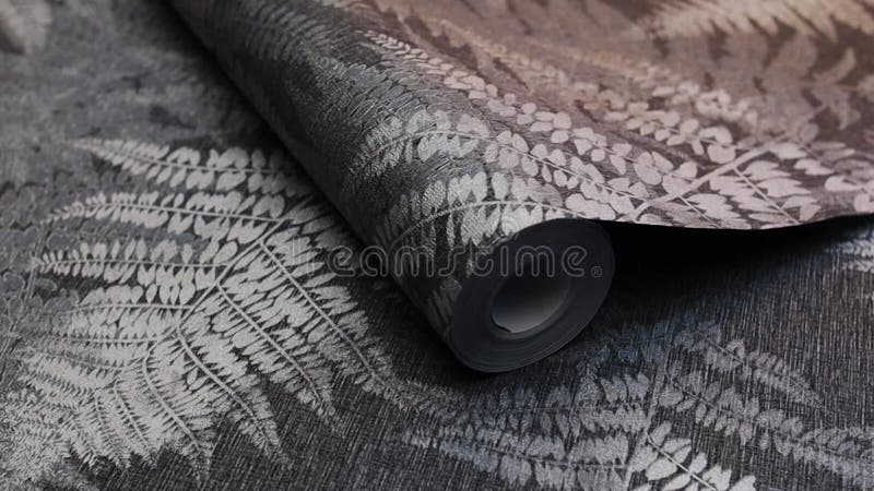 Roll of Paper Wallpaper on the Wall with Texture, Camera Movement ...