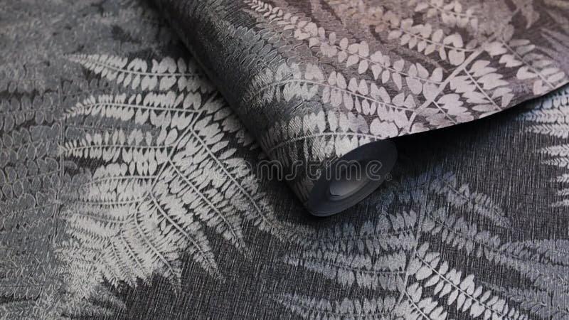 Roll of Paper Wallpaper on the Wall with Texture, Camera Movement ...