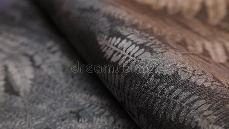 Roll of Paper Wallpaper on the Wall with Texture, Camera Movement ...