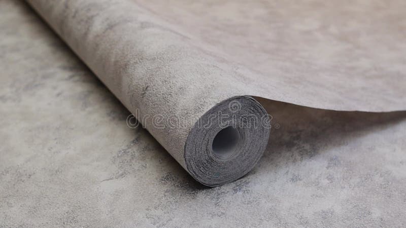 Roll of Paper Wallpaper on the Wall with Texture, Camera Movement ...