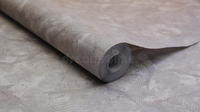 Roll of Paper Wallpaper on the Wall with Texture, Camera Movement ...