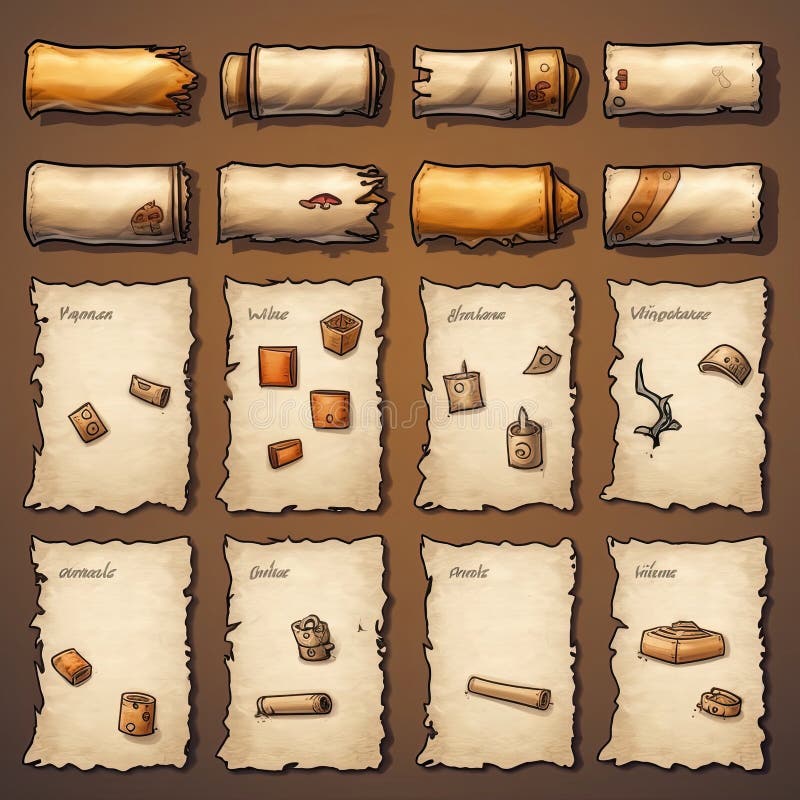 Roll Papyrus Scroll Game Ai Generated Stock Photo - Image of vintage ...