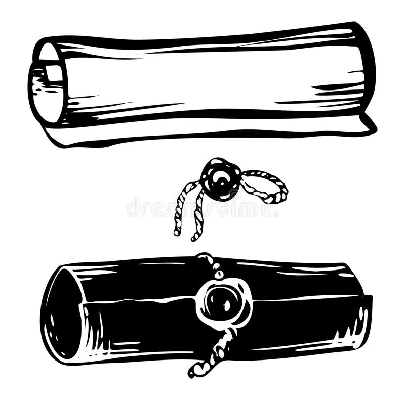 Roll and Parchment Scroll Illustration Stock Illustration ...