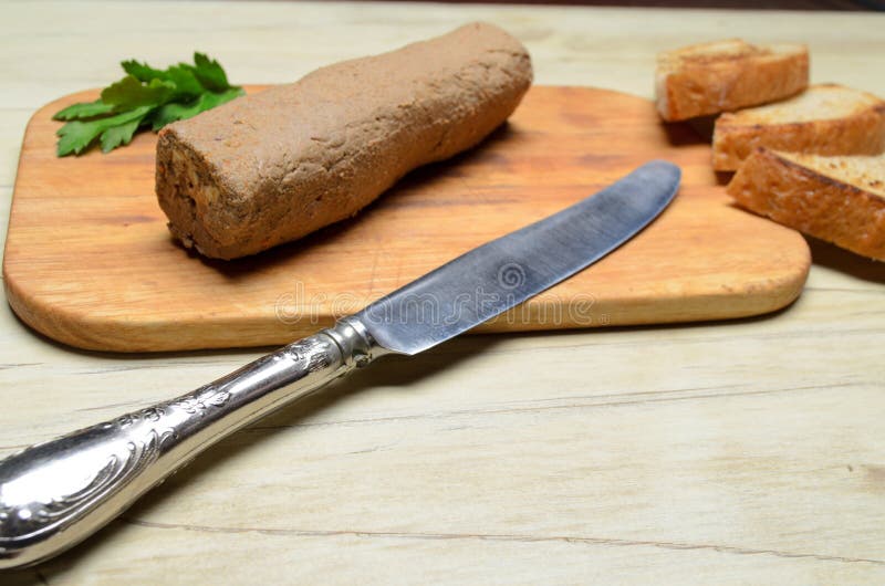 Roll Pate and Slices of Toasted Bread Stock Image - Image of calories ...