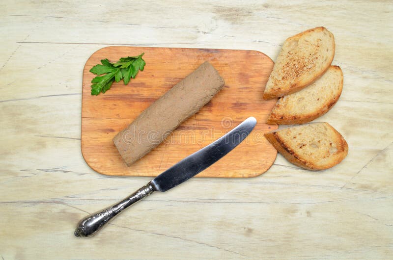 Roll Pate and Slices of Toasted Bread Stock Photo - Image of lunch ...