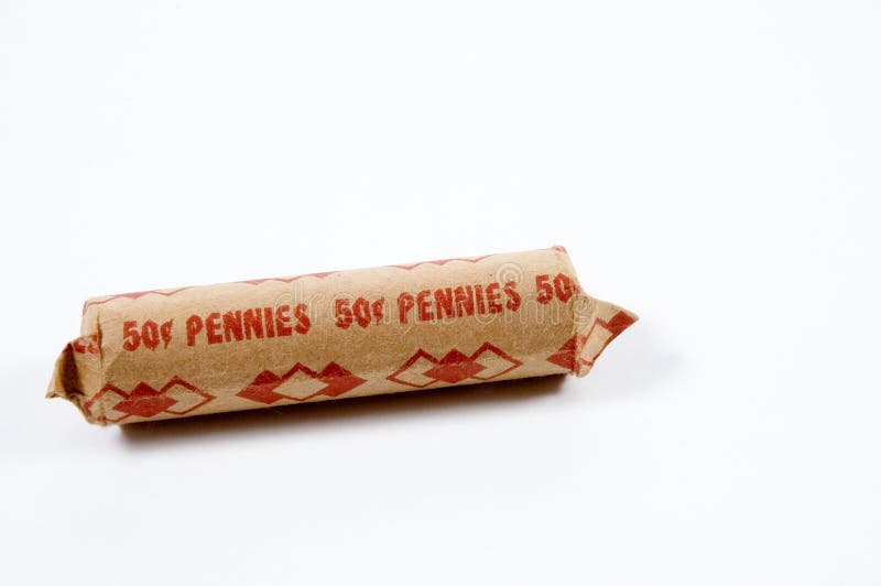Roll of Pennies stock image. Image of paper, money, copper - 470929