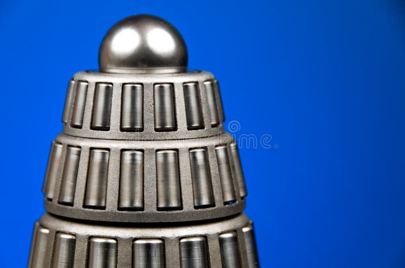 Roll Pin Bearings Closeup on Blue Stock Image - Image of engineering ...