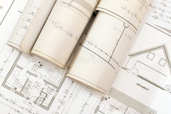 Roll of plans stock photo. Image of house, blueprint, build - 807394