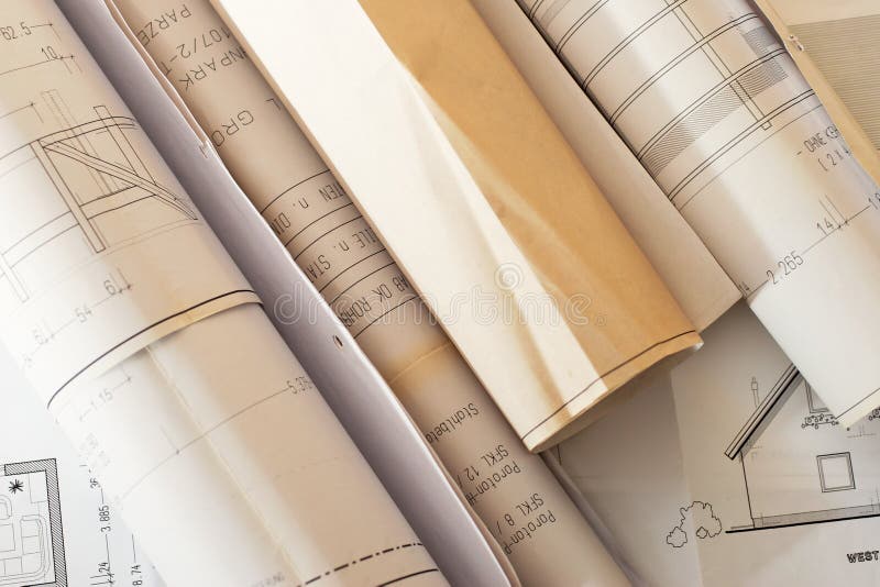 Roll of plans stock photo. Image of house, blueprint, build - 807394