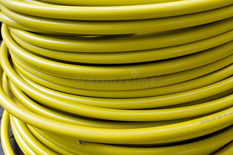Roll of Plastic Yellow Cable, Texture Stock Image - Image of ...