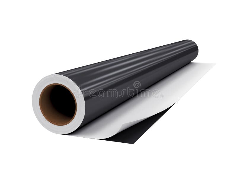 Roll PVC Film, Isolated on White Background, 3D Rendering Stock ...