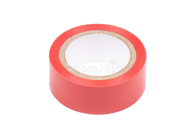 Roll of Red Insulation Tape Isolated Stock Photo - Image of rubber ...