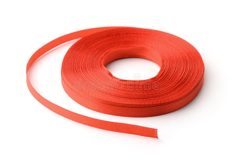 Roll of red ribbon stock image. Image of element, gift - 121140625