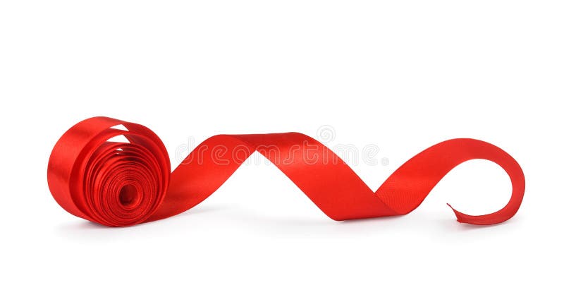 Roll red ribbon stock photo. Image of material, silk - 61739978