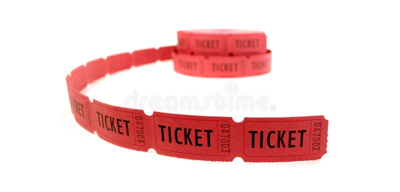Roll of Red Tickets on White Background Stock Image - Image of number ...