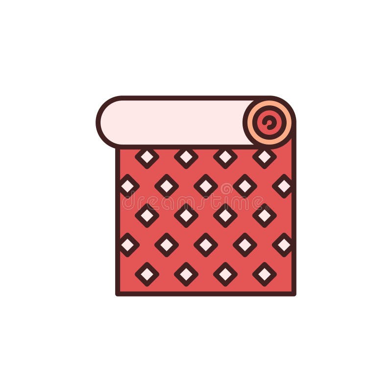 Roll of Red Wallpaper with Creative Texture Vector Icon Stock Vector ...