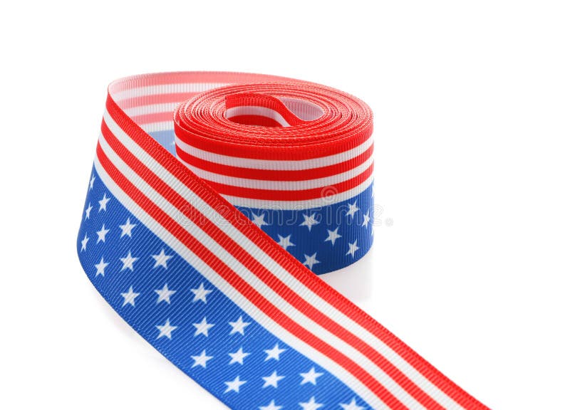 Roll Ribbon Colors American Flag Isolated White Stock Photos - Free ...