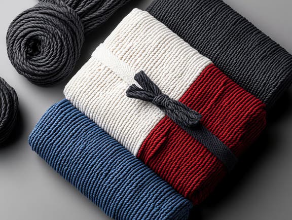 A Roll of Rope with a Red White and Blue Stripe on it Stock Photo ...