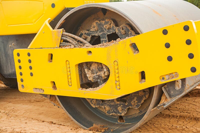 Roll of sand compactor stock photo. Image of ground, equipment - 42672544