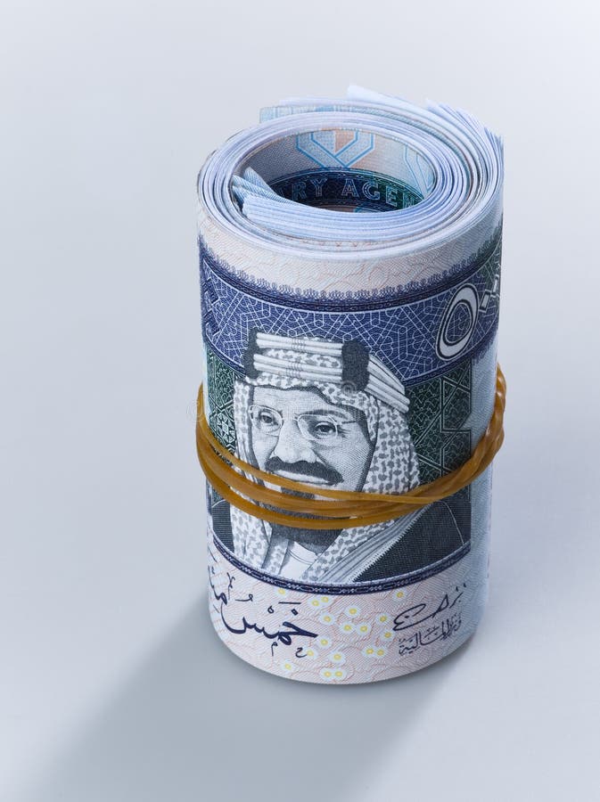 Roll of Saudi Riyal Banknotes of 500 Stock Image - Image of profit ...