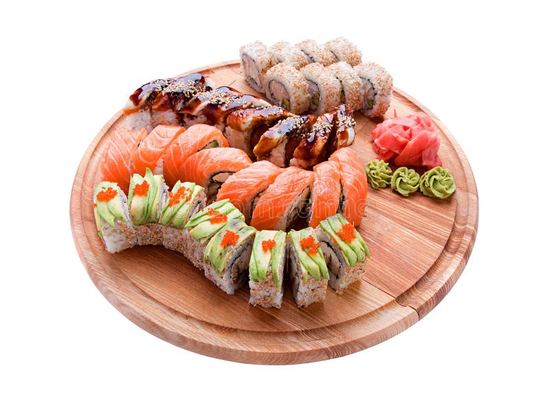 Roll set isolated stock photo. Image of cuisine, white - 49904882