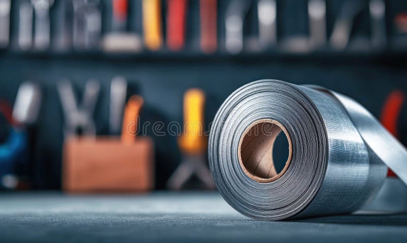 Metal Sheet Roll on Bench stock photo. Image of metal - 367822090