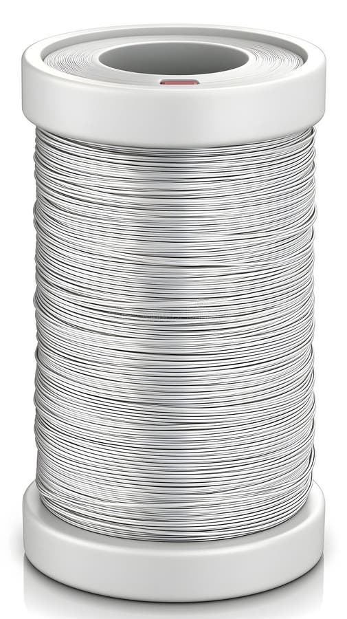 Roll of Shiny Metallic Thread Stock Illustration - Illustration of ...