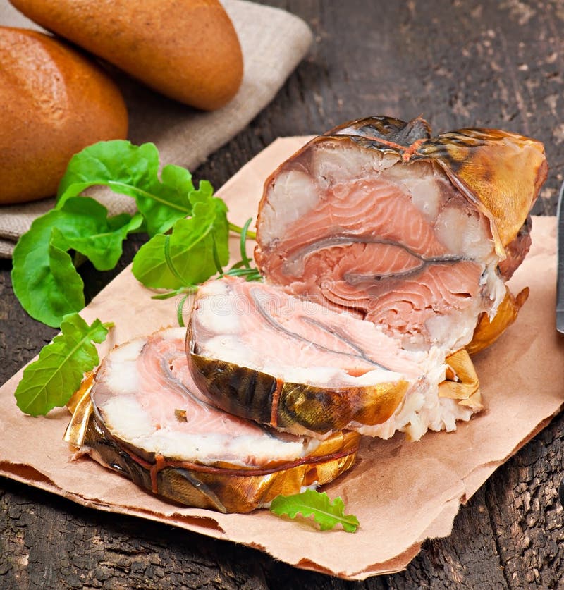Roll smoked fish stock photo. Image of pepper, cooking - 36020896