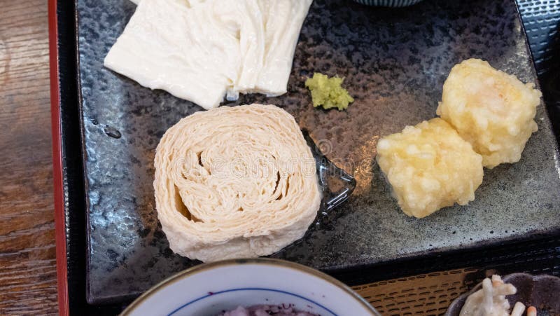 Roll Soy Milk Skin and Tempura Stock Image - Image of white, roll ...