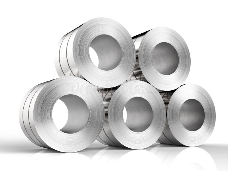 Rolls of Steel Sheet in Warehouse Stock Illustration - Illustration of ...